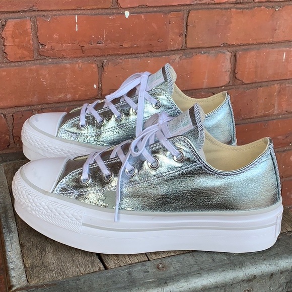 Converse | Shoes | Converse Lift Ox Platform Metallic Sneakers | Poshmark